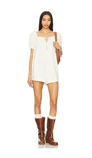 Free People Daisy Denim Babydoll Romper - Vanilla