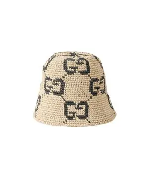 Gucci Embellished Straw Bucket Hat