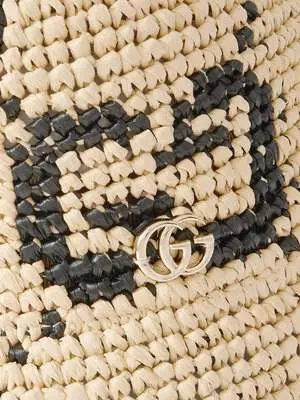 Gucci Embellished Straw Bucket Hat