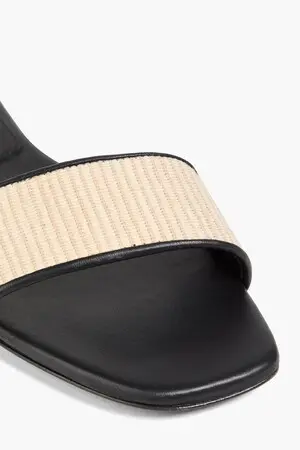 LOULOU STUDIO Hades Leathertrimmed Woven Slides