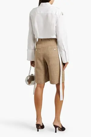3.1 Phillip Lim Belted Tweed Shorts - Mushroom