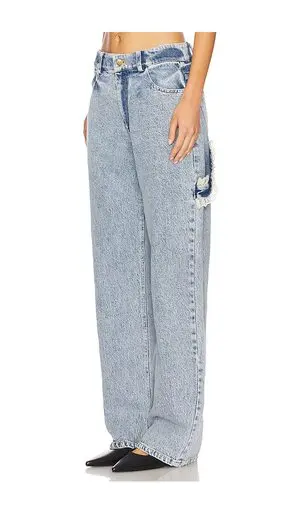 TANNER FLETCHER Sid Lace Loop Straight Leg Jeans