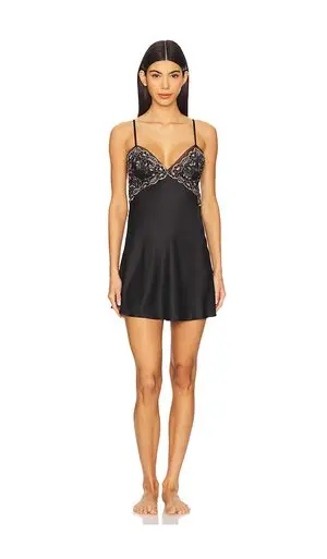 Flora Nikrooz Rosa Charmeuse Chemise - Black