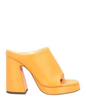 Proenza Schouler Leather Slide Sandals - Orange