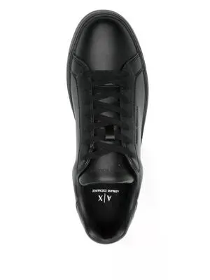 Armani Exchange Leather Sneakers - Black