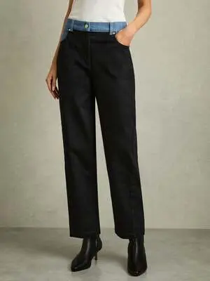 REISS Maddie Colour-block Straight-leg Jeans