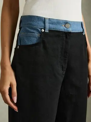 REISS Maddie Colour-block Straight-leg Jeans