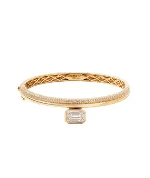 Shay Floating Bezel 18-karat Diamond Bangle - Gold