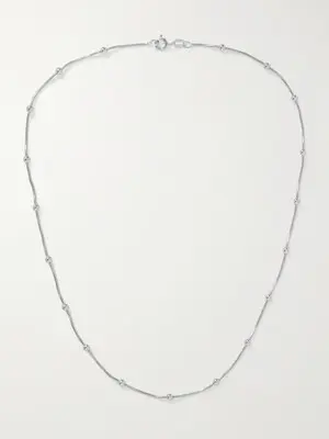 LOREN STEWART Clyde Sterling Beaded Chain Necklace - Silver