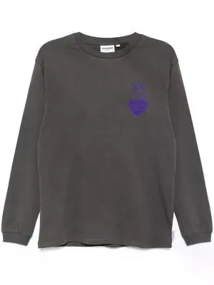 CHOCOOLATE Rabbit Graphic Long-sleeved T-shirt - Grey