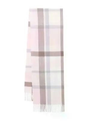 N.peal Cashmere Checked Scarf - Pink