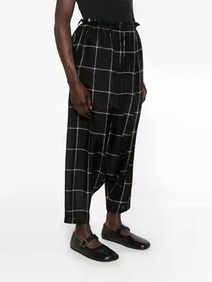Yohji Yamamoto Check-pattern Trousers