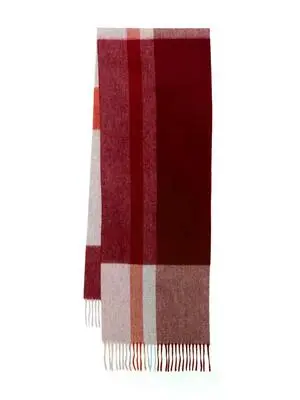 N.peal Cashmere Checked Scarf - Red
