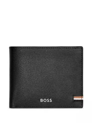 BOSS Logo-print Leather Wallet - Black