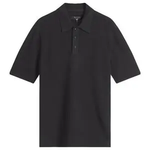 Rag & Bone Harvey Knit Polo Shirt - Black