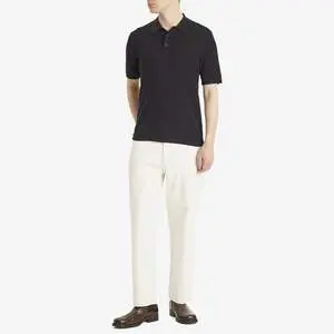 Rag & Bone Harvey Knit Polo Shirt - Black