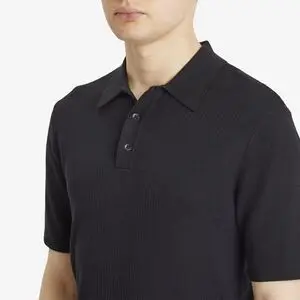 Rag & Bone Harvey Knit Polo Shirt - Black
