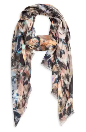 ALLSAINTS Abstract Print Fringe Scarf