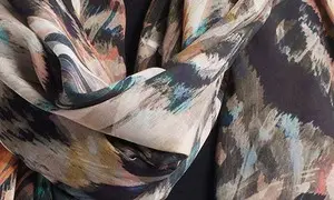 ALLSAINTS Abstract Print Fringe Scarf
