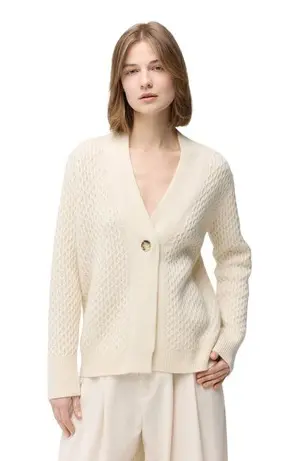 GOBI MONGOLIAN CASHMERE Textured Cashmere Cardigan