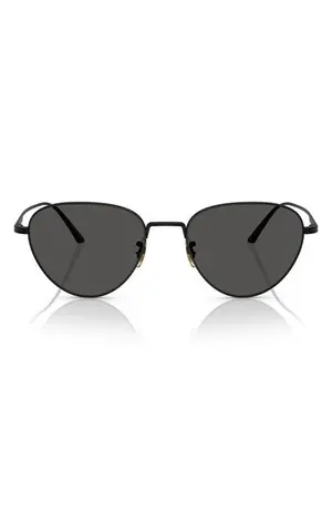 Oliver Spencer 52mm Cat-eye Sunglasses - Matte Black / Grey
