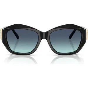 Tiffany & Co. 54mm Pillow Sunglasses - Black /azure Gradient Blue