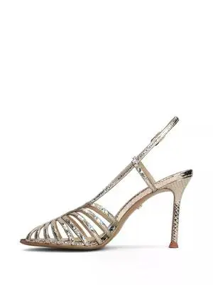 Lola Cruz Metallic Slingback Sandals
