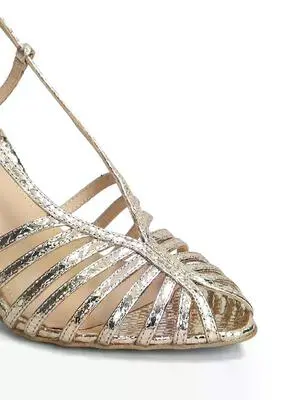 Lola Cruz Metallic Slingback Sandals