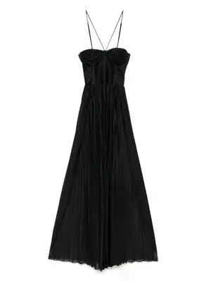 Pinko Bustier Pleated Maxi Dress