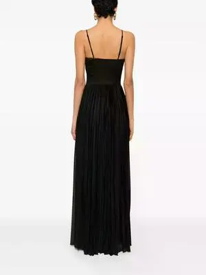 Pinko Bustier Pleated Maxi Dress