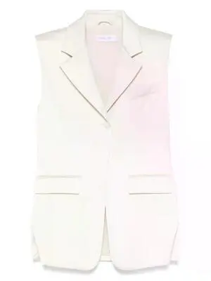 Patrizia Pepe Satin-finish Waistcoat - White
