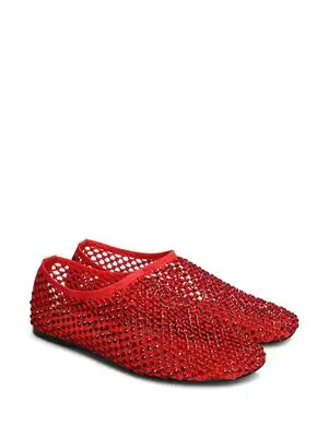 STRATEGIA SHOES Crystal-embellished Ballet Flats - Red