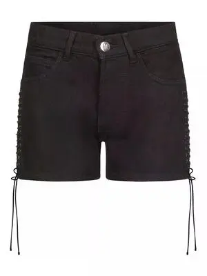 LUDOVIC DE SAINT SERNIN Lace-up Denim Shorts - Black