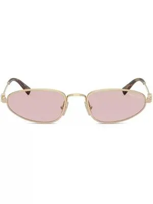 Miu Miu Oval-frame Sunglasses - Gold