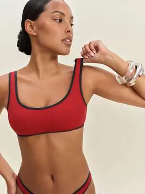 REFORMATION Vicky Bikini Top - Red