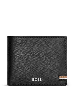 BOSS Logo-print Leather Wallet - Black
