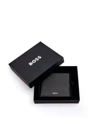 BOSS Logo-print Leather Wallet - Black