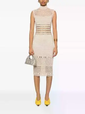 Retrofete Crochet-knit Midi Dress