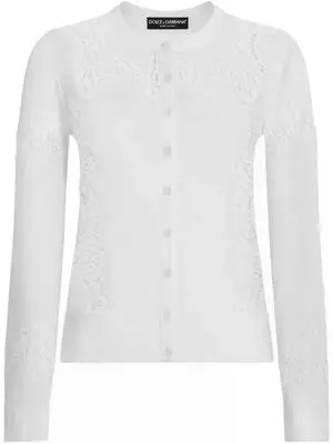 Dolce & Gabbana Lace-detailed Cardigan - White