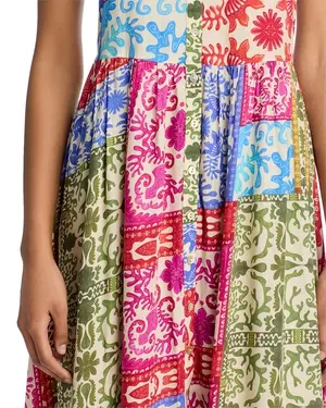 Aqua Wilcox Mixed Print Midi Dress -exclusive