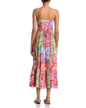 Aqua Wilcox Mixed Print Midi Dress -exclusive