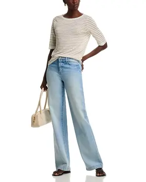 Majestic Filatures Striped Linen Sweater