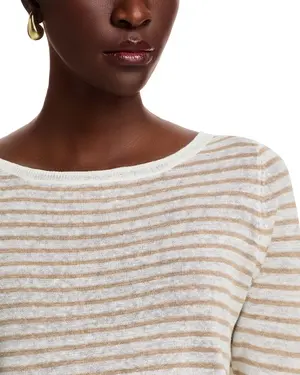 Majestic Filatures Striped Linen Sweater