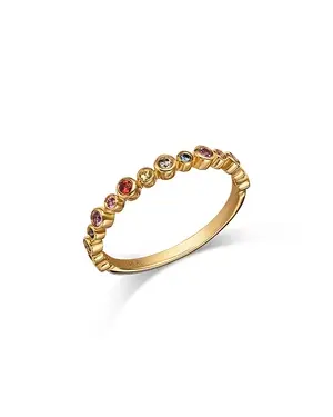 MOON & MEADOW 14k Yellow Multi Sapphire Stack Ring