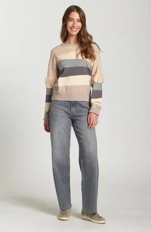 APNY Featherweight Wide Leg Jeans - Grey