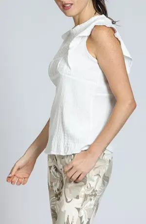 APNY Smocked Flutter Sleeve Top