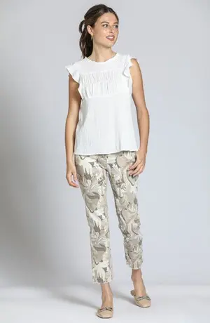 APNY Smocked Flutter Sleeve Top