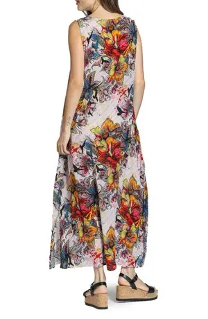 APNY Sleeveless Maxi Dress - Yellow/red Multi