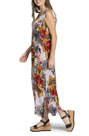 APNY Sleeveless Maxi Dress - Yellow/red Multi