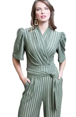 HOTSQUASH LONDON CLOTHING Striped Wide Leg Jumpsuit